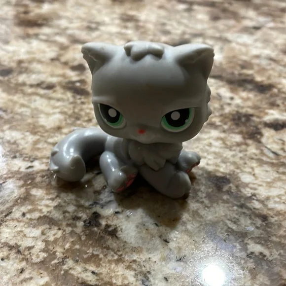 Lps Grey Cat Green Eyes